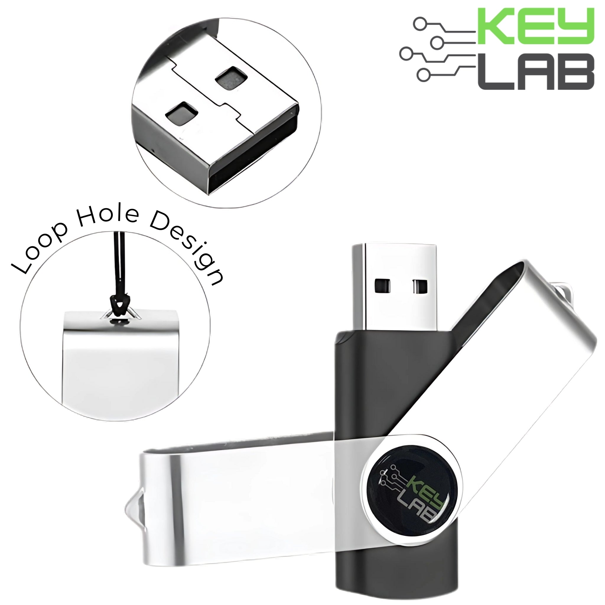 Key Lab USB 2.0 Flash Drives Bulk, Portable Swivel USB – Royal Key Supply
