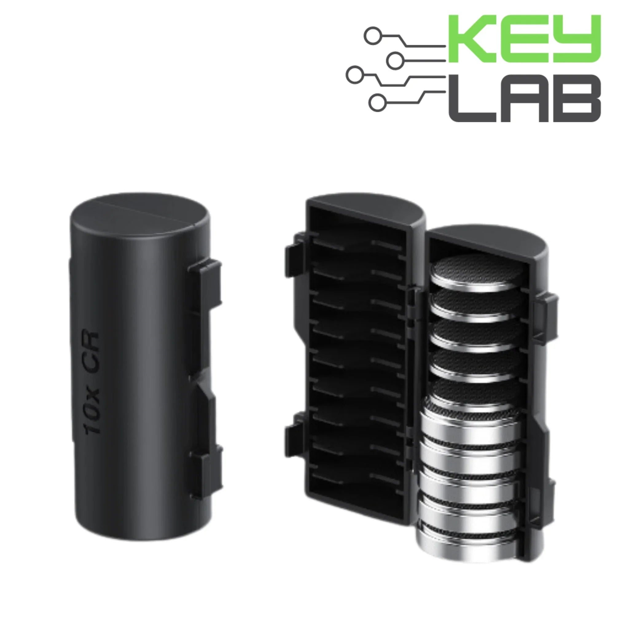 10-Slot Coin Battery Storage Organizer - For CR2016, CR2025, CR2032 ...